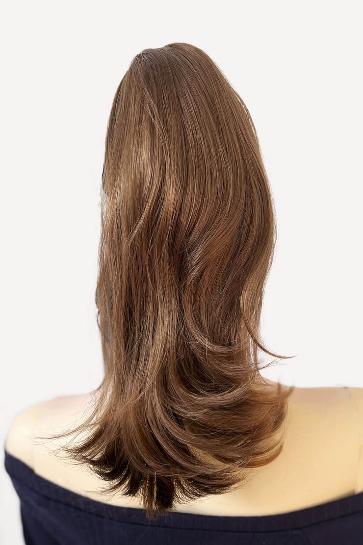 Long ponytail hairpiece, straight with flick: Clarisa – black #1b